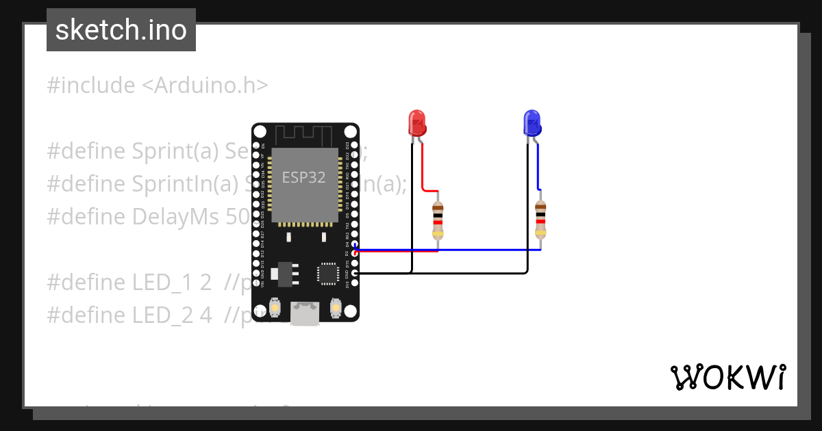 ex8 BlinkLed - Wokwi ESP32, STM32, Arduino Simulator