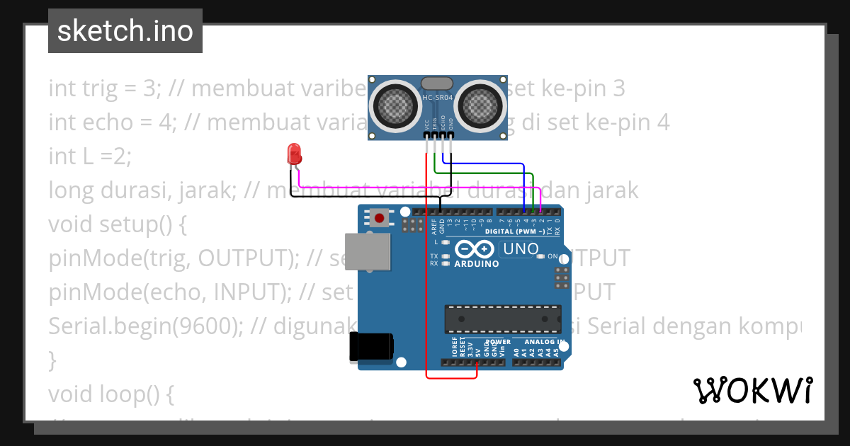 Sensor Led And Sensor Ultrasonik Wokwi Esp32 Stm32 Arduino Simulator 2203