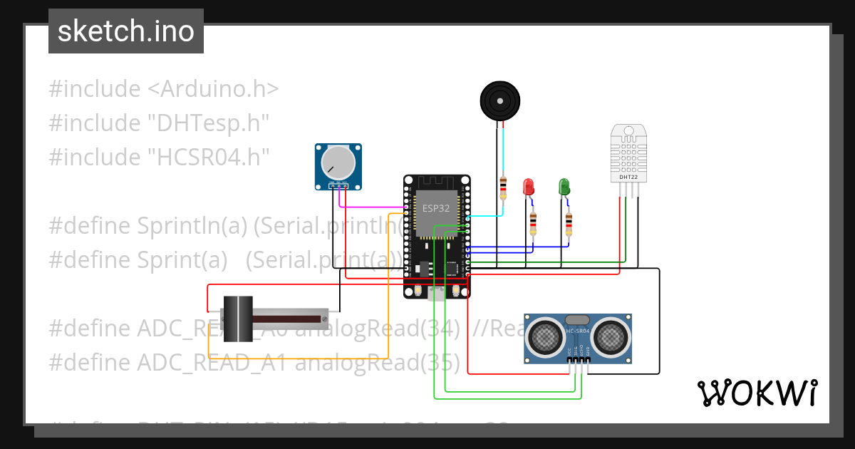 Ex.10 ControlTaskLED&DHT22 - Wokwi ESP32, STM32, Arduino Simulator
