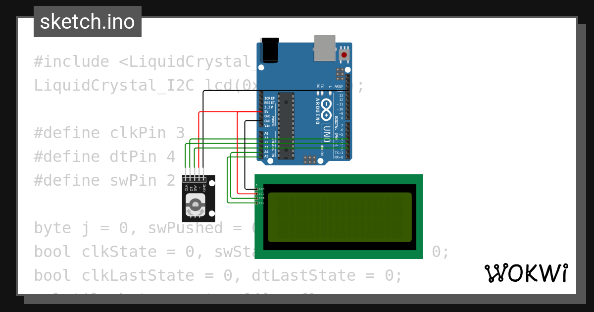 Rotary Encoder Menu Wokwi Esp32 Stm32 Arduino Simulator