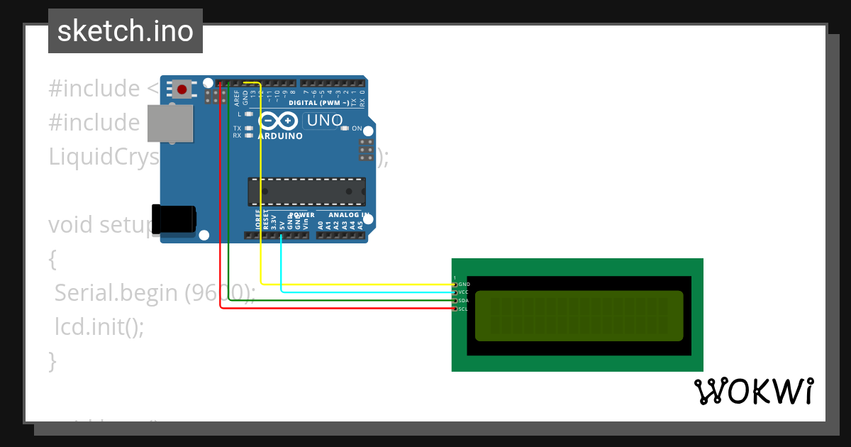 Pratikum LCD_Raffi Fajar Rhamadhan_TMJ3_2107421019 - Wokwi ESP32, STM32, Arduino Simulator