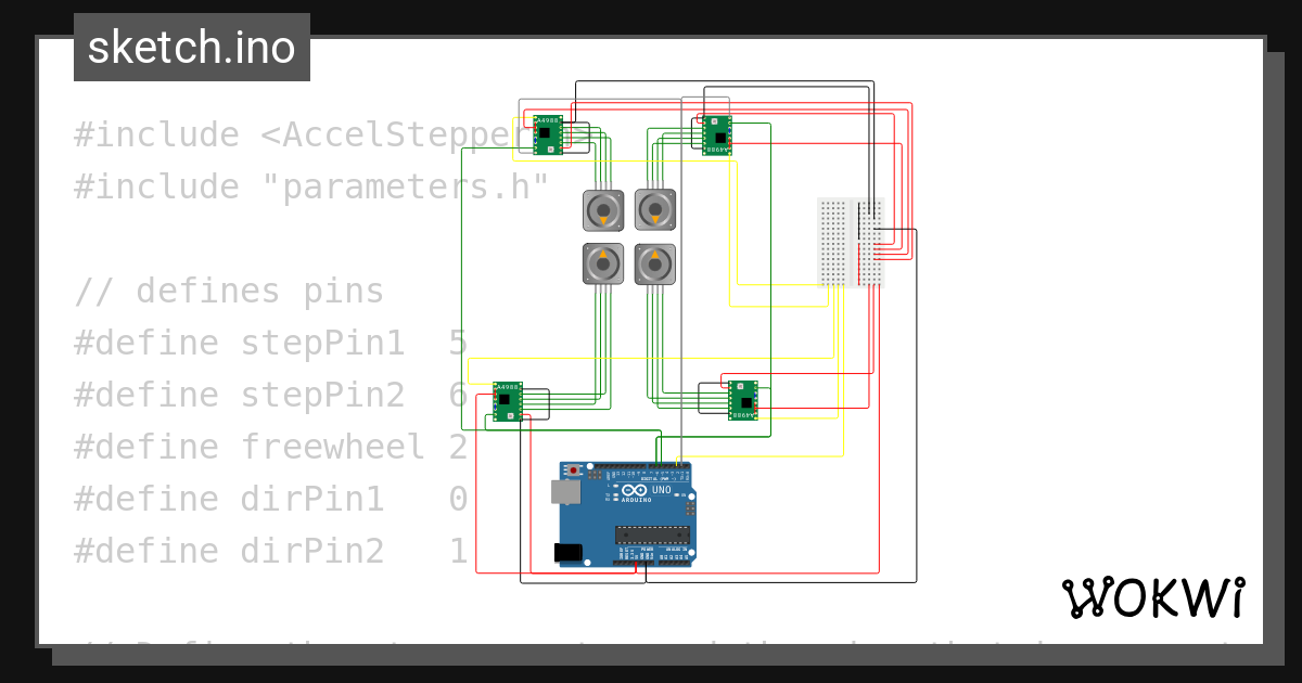 Steper Motor X4 Wokwi Esp32 Stm32 Arduino Simulator 4787
