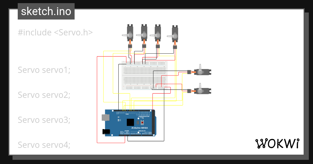 1st sketch-servo motors - Wokwi ESP32, STM32, Arduino Simulator