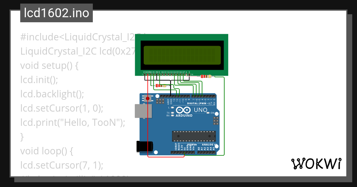 lcd1602.ino copy - Wokwi ESP32, STM32, Arduino Simulator