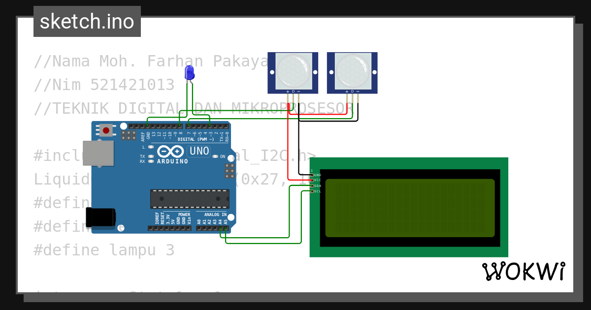 Direction Detector 521421013 Moh Farhan Pakaya Wokwi Esp32 Stm32 Arduino Simulator