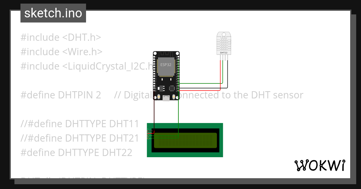 DHT LCD MONITOR copy - Wokwi ESP32, STM32, Arduino Simulator