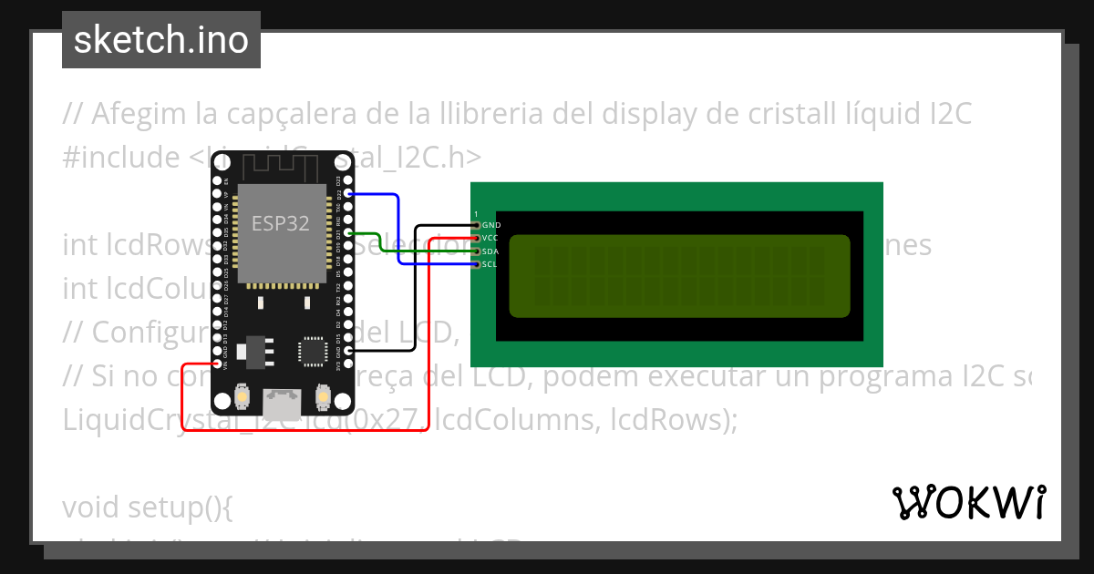Display_I2C - Wokwi ESP32, STM32, Arduino Simulator
