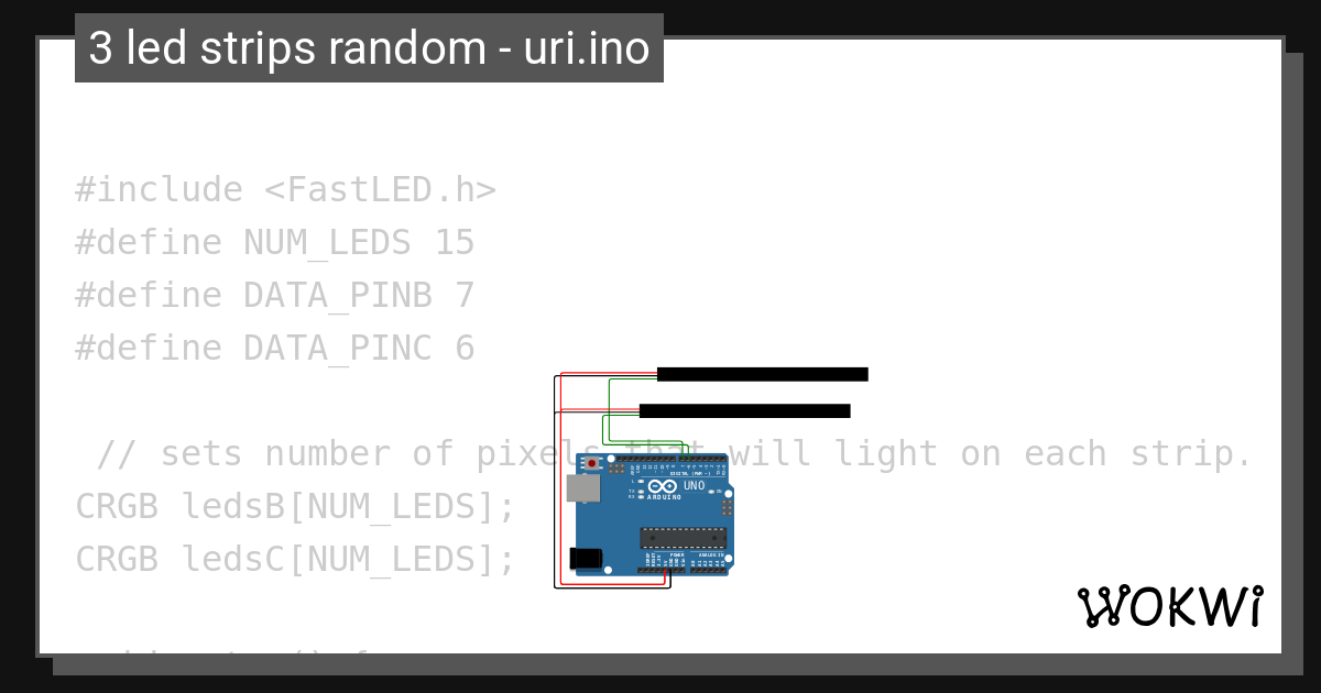 3 Led Strips Random O Wokwi Esp32 Stm32 Arduino Simulator 8091