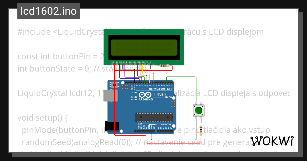 lcd1602.ino - Wokwi ESP32, STM32, Arduino Simulator