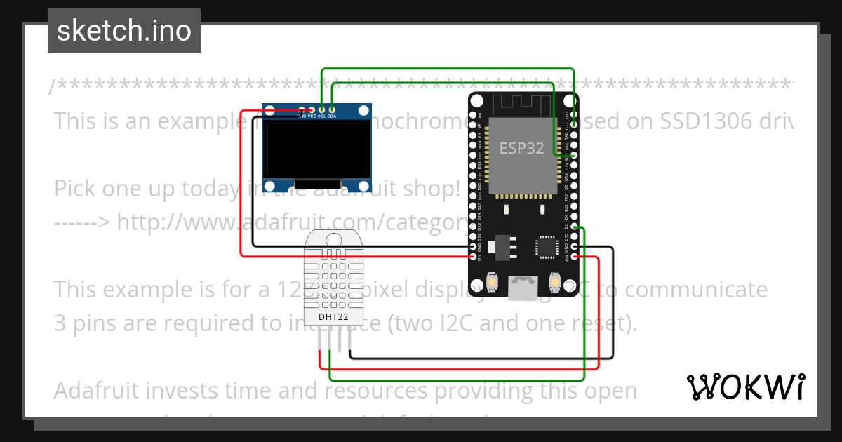 ESP32 OLED - Wokwi ESP32, STM32, Arduino Simulator