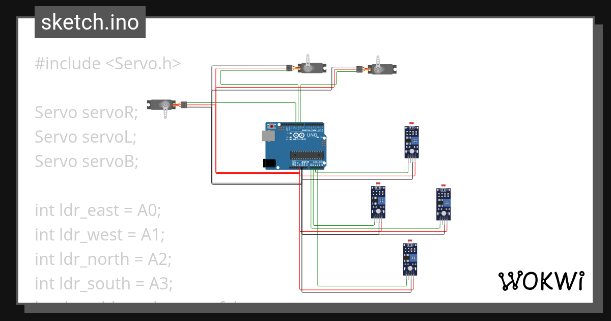 Solar Tracker - Wokwi ESP32, STM32, Arduino Simulator