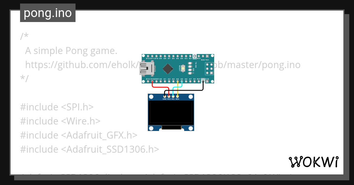 pong.ino copy - Wokwi ESP32, STM32, Arduino Simulator