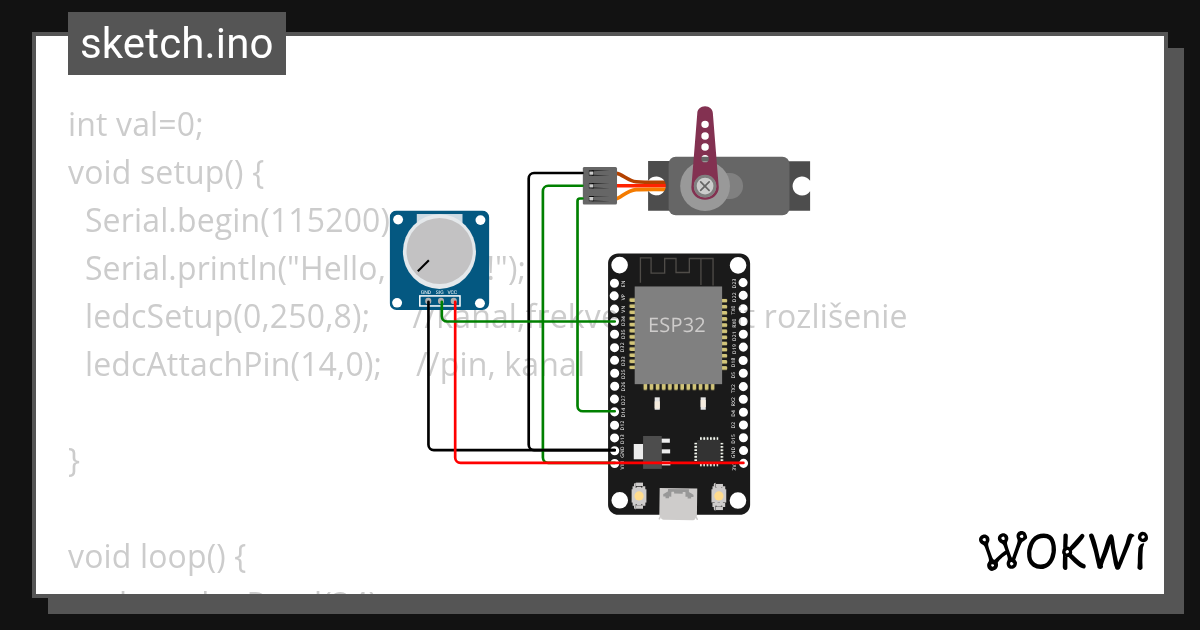 ESP32 - servo - Wokwi ESP32, STM32, Arduino Simulator