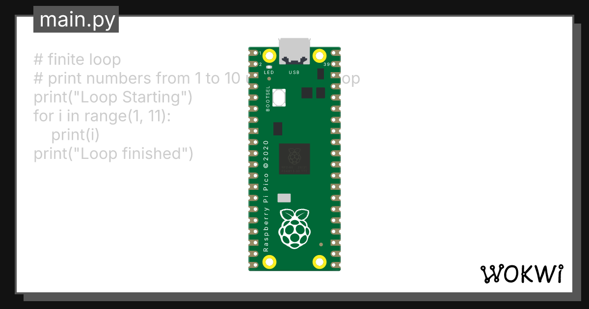 finite loop - Wokwi ESP32, STM32, Arduino Simulator