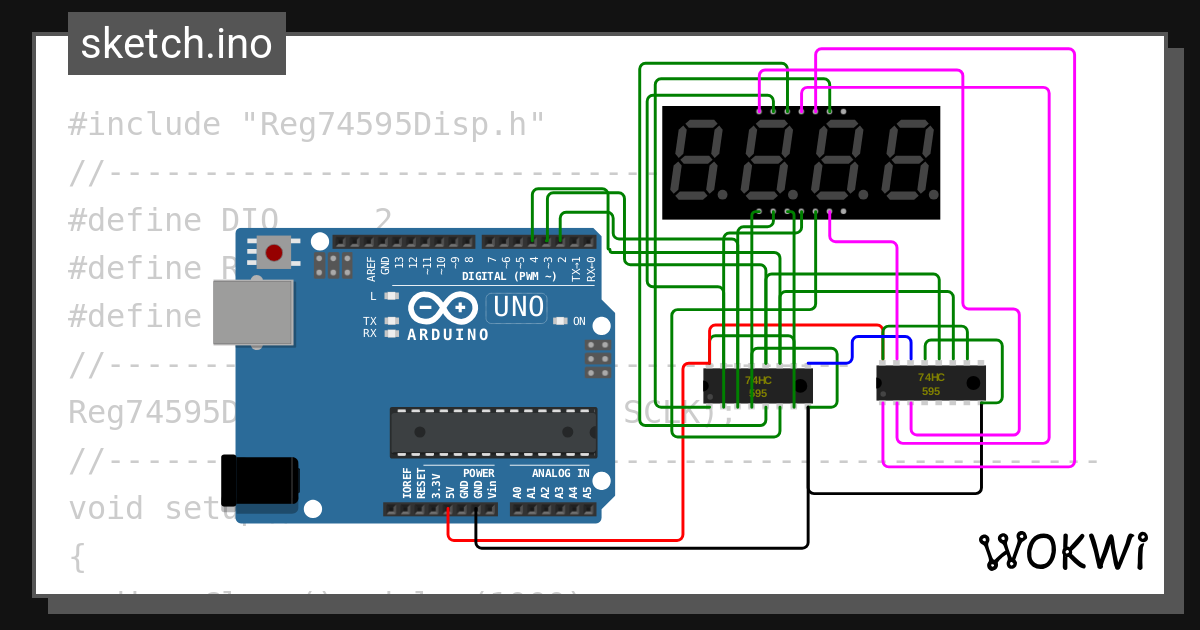 7segment O Wokwi Esp32 Stm32 Arduino Simulator