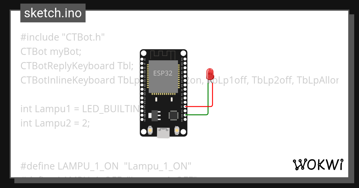 Bot Telegram Button - Wokwi ESP32, STM32, Arduino Simulator