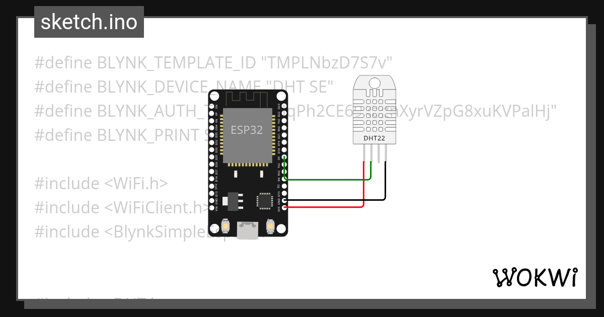 DHT SE - Wokwi ESP32, STM32, Arduino Simulator