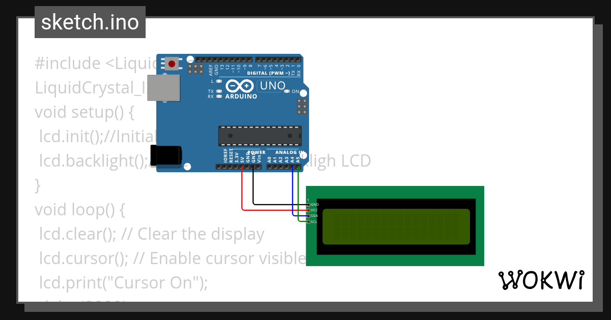 ARDUINO 14 "LCD 5 BLINK" - Wokwi ESP32, STM32, Arduino Simulator