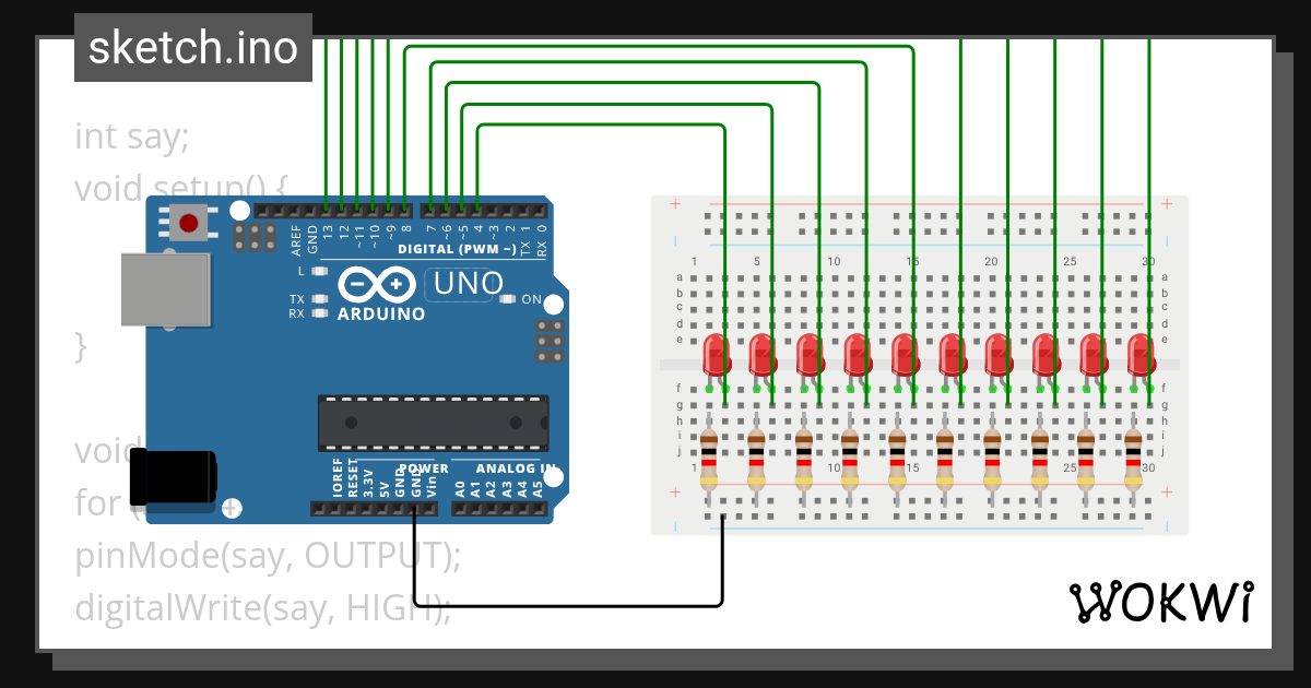 For Döngüsü Copy Wokwi Esp32 Stm32 Arduino Simulator 6454