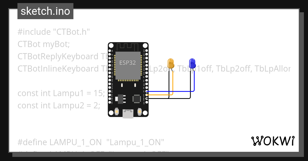 Bot Telegram Button (Ahmad Fajrin) - Wokwi ESP32, STM32, Arduino Simulator