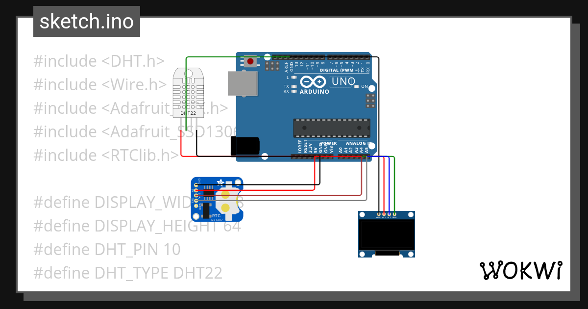 Tempreature and Humidity - Wokwi ESP32, STM32, Arduino Simulator