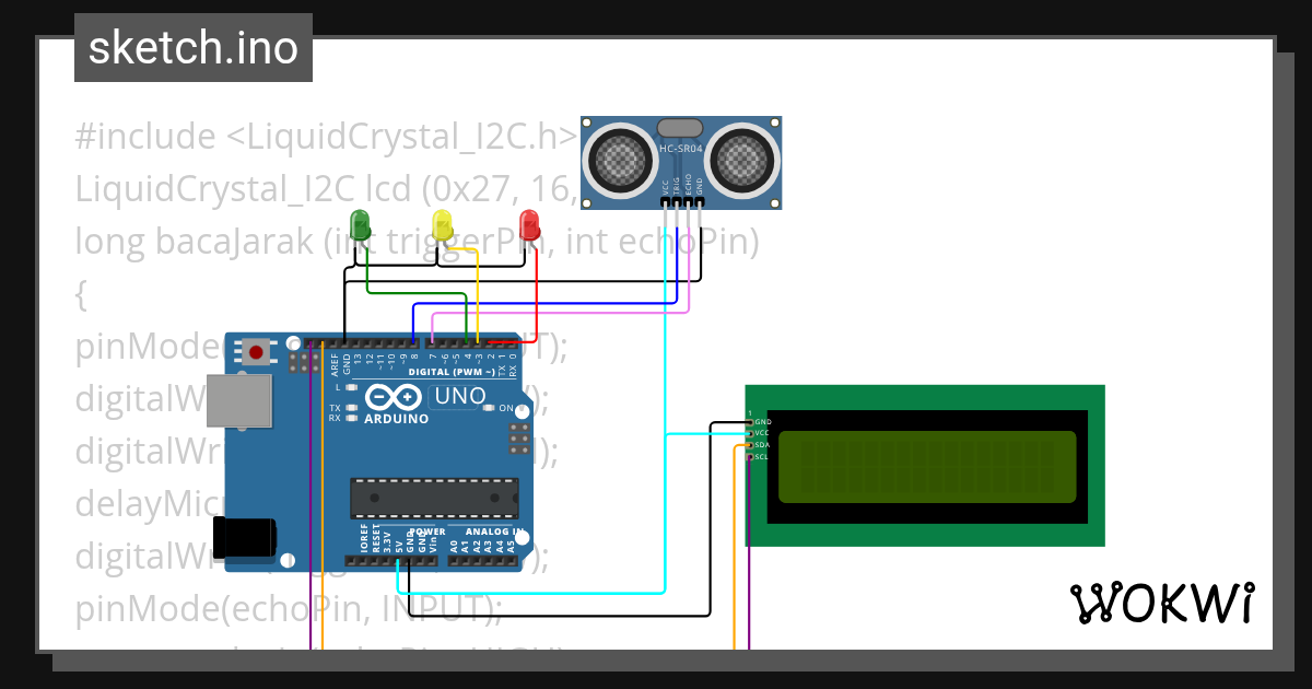 Laporan 9: Sensor jarak - Wokwi ESP32, STM32, Arduino Simulator