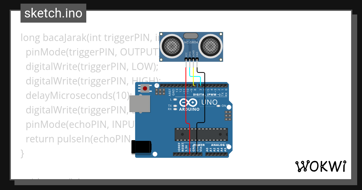 Sensor Jarak Ino Wokwi Esp32 Stm32 Arduino Simulator