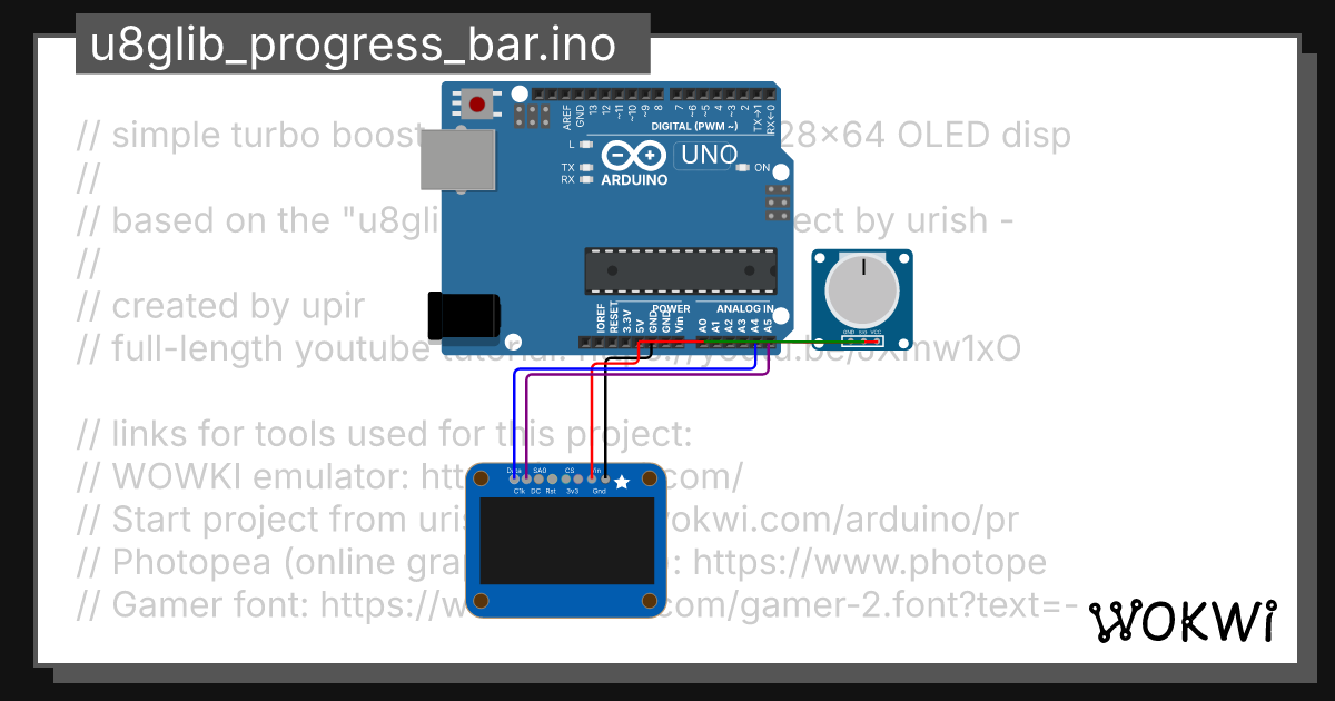 u8glib_progress_bar_upir.ino - Wokwi ESP32, STM32, Arduino Simulator