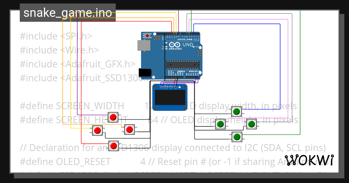 79086029-吴多勋-Snake game multiplayer - Wokwi ESP32, STM32, Arduino Simulator