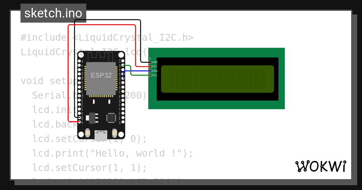 Esp32 Lcd 2x16 Wokwi Esp32 Stm32 Arduino Simulator