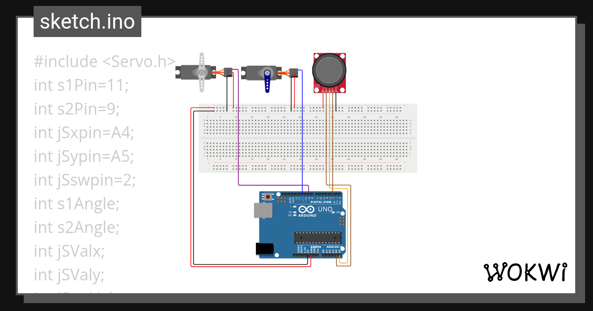 Joystick Servo.ino - Wokwi ESP32, STM32, Arduino Simulator