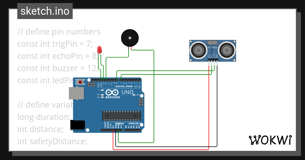 obstacle sensor - Wokwi ESP32, STM32, Arduino Simulator