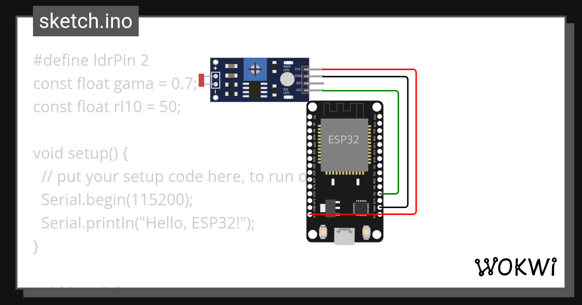 LDR ESP V1 copy - Wokwi ESP32, STM32, Arduino Simulator