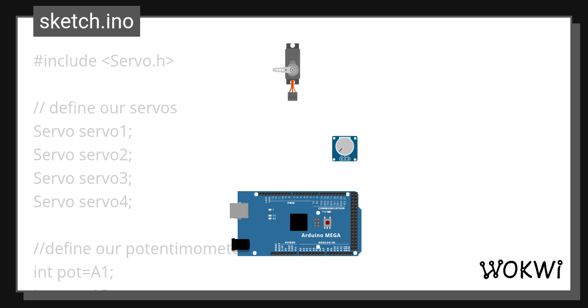 Control Of Servo With Potentiometer Wokwi Esp32 Stm32 Arduino Simulator