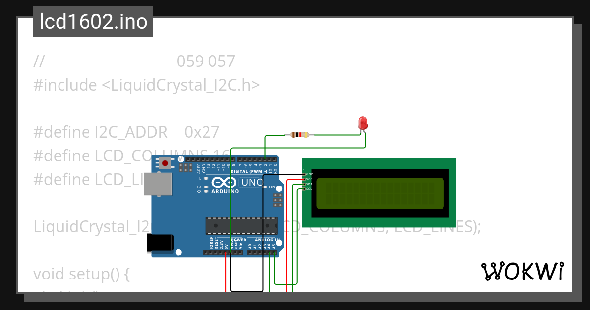 lcd1602.ino - Wokwi ESP32, STM32, Arduino Simulator