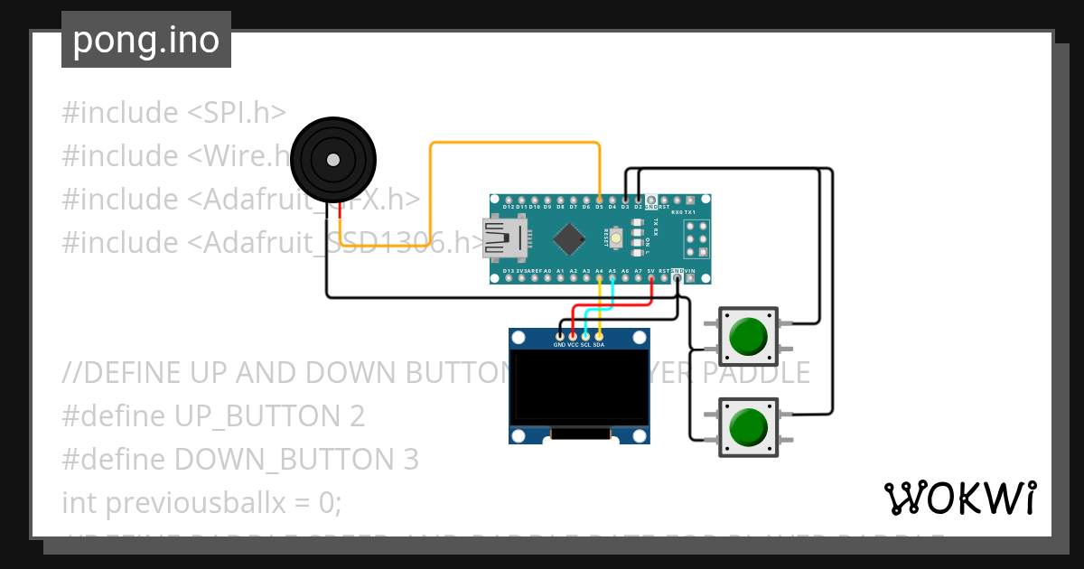 pong.ino - Wokwi ESP32, STM32, Arduino Simulator