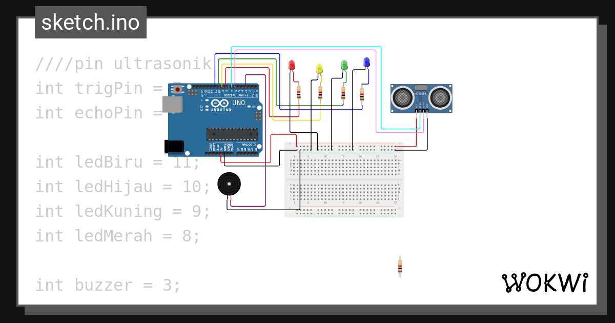 Sensor Jarak Ultrasonic Wokwi Esp32 Stm32 Arduino Simulator 5330