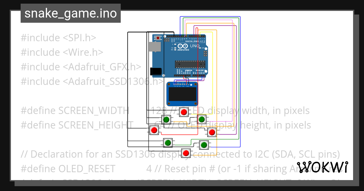 Snake game basic - Wokwi ESP32, STM32, Arduino Simulator