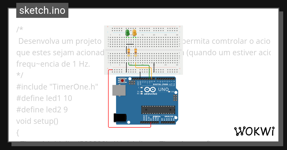 Exemplo 1 Pisca Pisca Timer1 Wokwi Esp32 Stm32 Arduino Simulator 7379