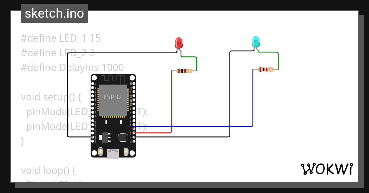 ex.3 - Wokwi ESP32, STM32, Arduino Simulator