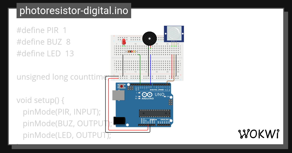 PIR LED BUZZER -digital.ino copy - Wokwi ESP32, STM32, Arduino Simulator