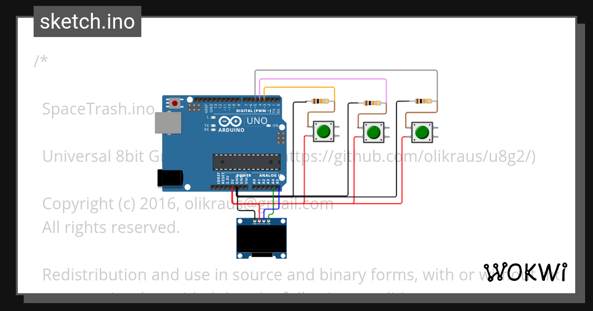 Game - Space Trash - Wokwi Arduino and ESP32 Simulator