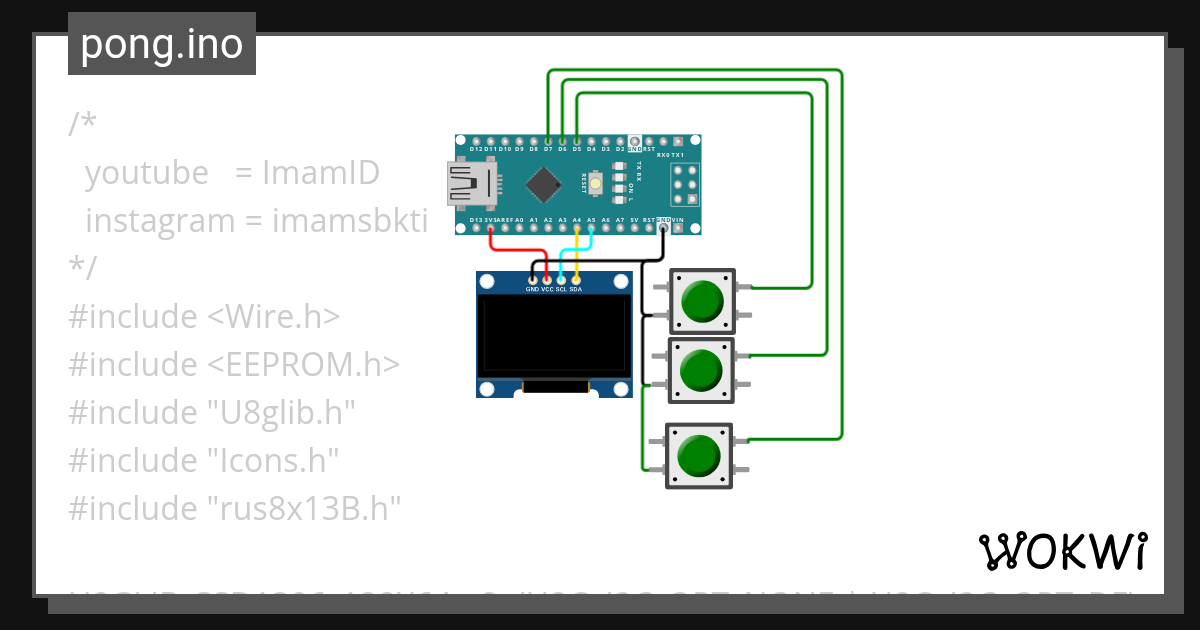pong.ino copy - Wokwi ESP32, STM32, Arduino Simulator
