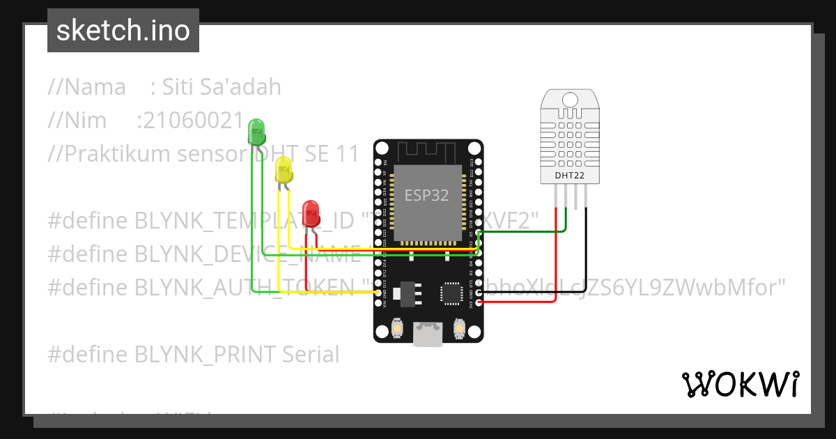 DHT SE - Wokwi ESP32, STM32, Arduino Simulator