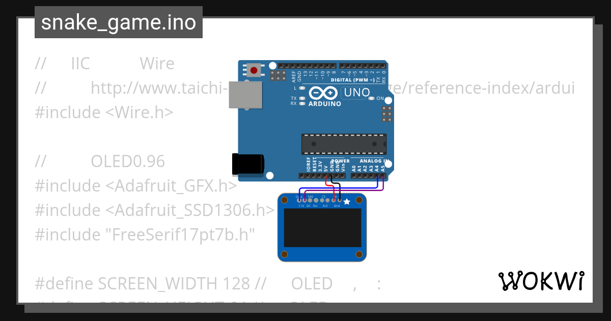 Snake game copy - Wokwi ESP32, STM32, Arduino Simulator