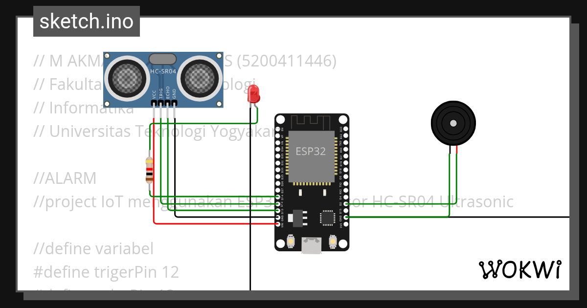 Alarm Pencurian Responsi EVO - Wokwi ESP32, STM32, Arduino Simulator