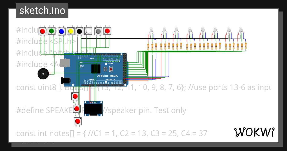 Wokwi LED Test Code - Wokwi ESP32, STM32, Arduino Simulator