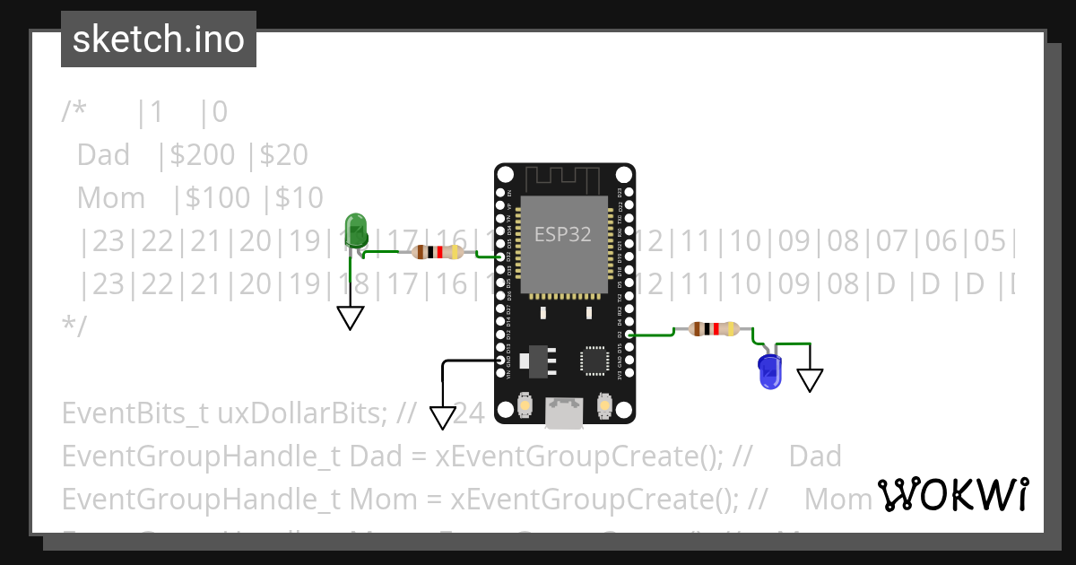 ESP32_Events - Wokwi ESP32, STM32, Arduino Simulator