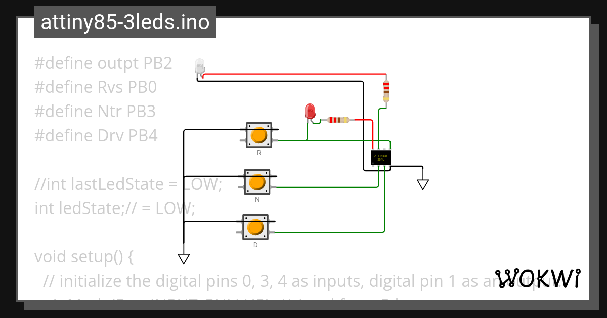 attiny85-3leds.ino copy - Wokwi ESP32, STM32, Arduino Simulator