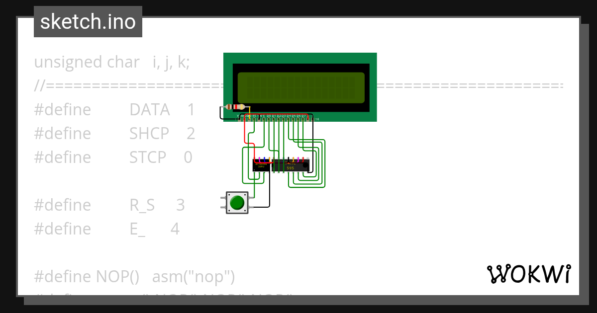 LCD V3 595 - Wokwi ESP32, STM32, Arduino Simulator
